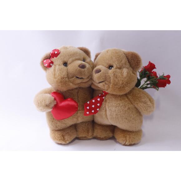 Toys | 9s Two Teddy Bears Hugging Plush Love Couple Red Heart And Roses ...